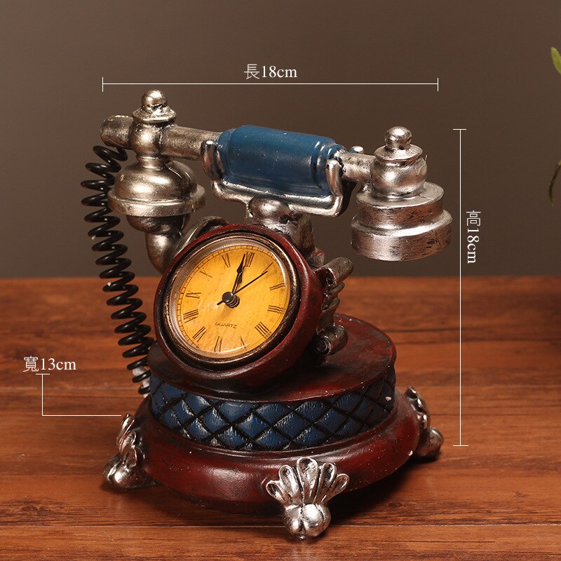 RETRO TELEPHONE MODEL CLOCK DECORATION STUDY CAFE ... – Grandado