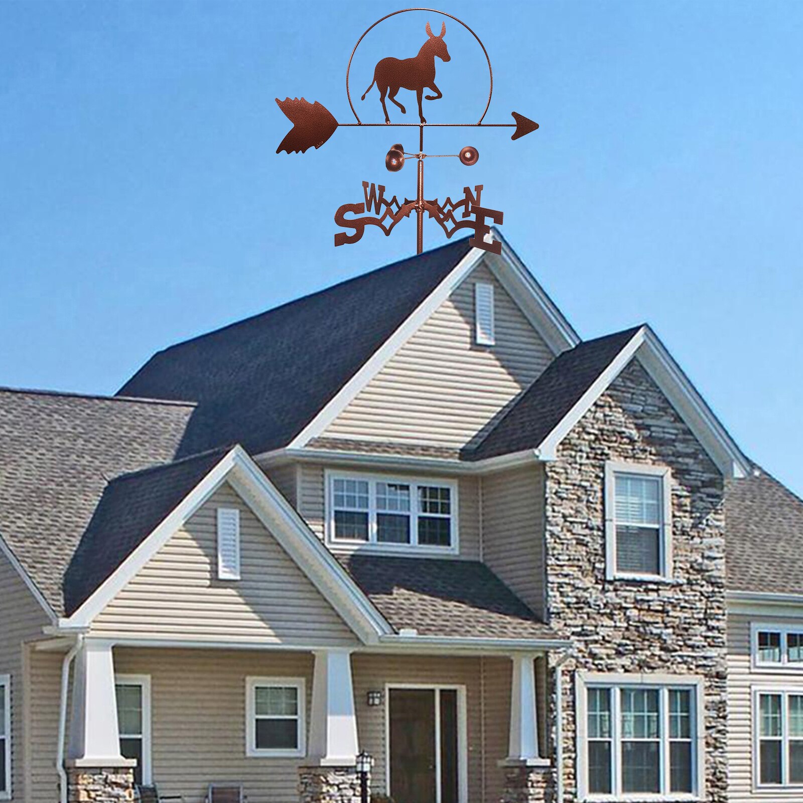 Iron Animal Weather Vane Farm Retro Scene Garden S... – Grandado