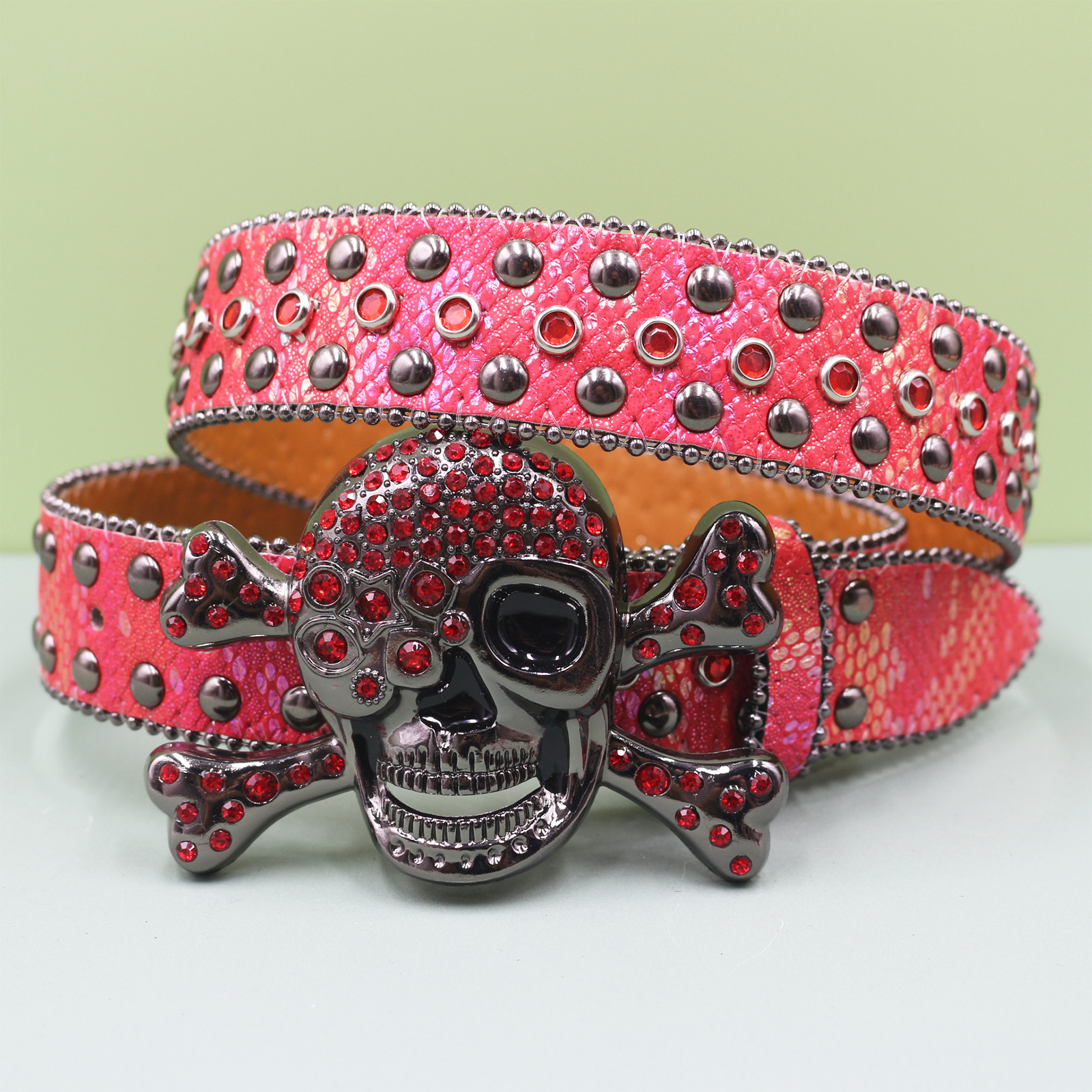 75，Punk Skull Diamond Belts Buckle Hip Hop Jeans D... – Grandado