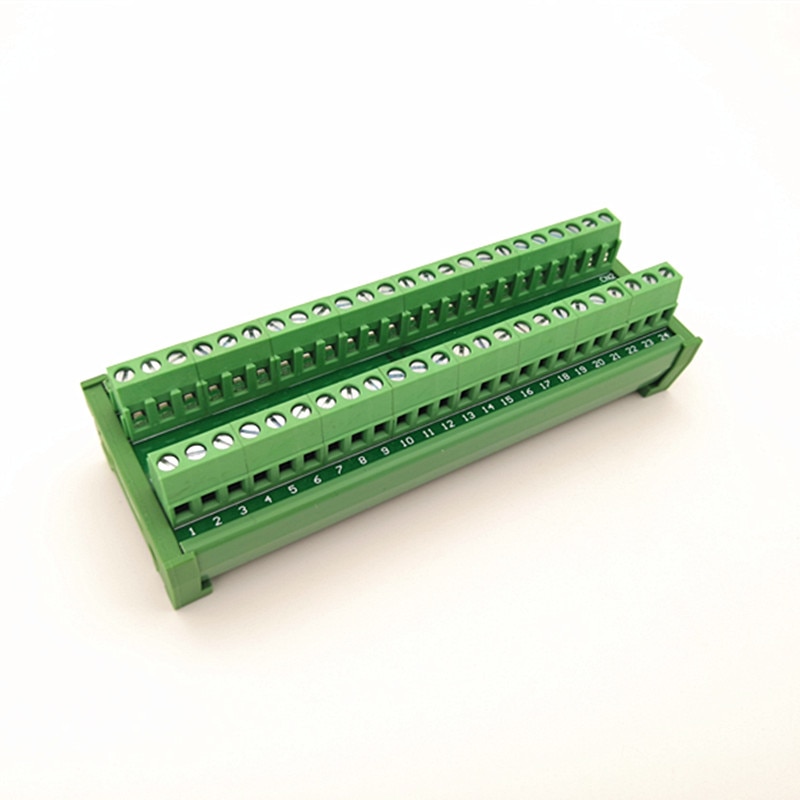 DIN Rail Mount 24A/400V 24 Position Screw Terminal... – Grandado