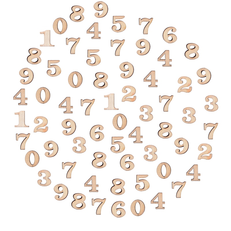 50pcs Mixed Number Wood Craft for Cardmaking DIY A... – Grandado