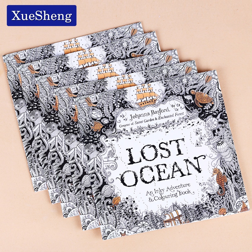 1 PC 24 Pages Lost Ocean Inky Adventure Coloring B... – Vicedeal