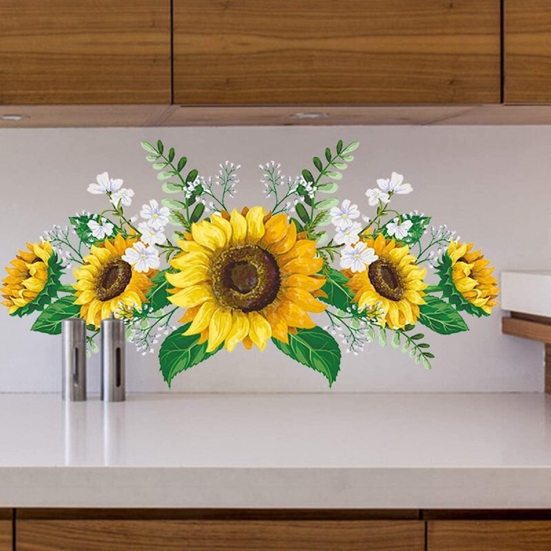 12Cm X 60Cm Sunflower Wall Stickers Art Decals Rem... – Grandado