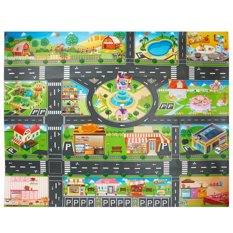 Child Construction Site Rug City Traffic Parking L... – Grandado