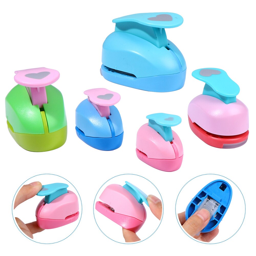 1 Set of 5pcs Paper Puncher Heart Shape Punch DIY ... – Grandado