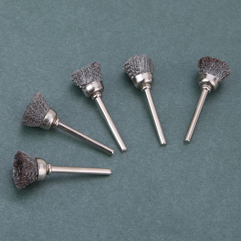 10x Stainless Steel Mini Wire Brush Brass Cup Whee... – Grandado
