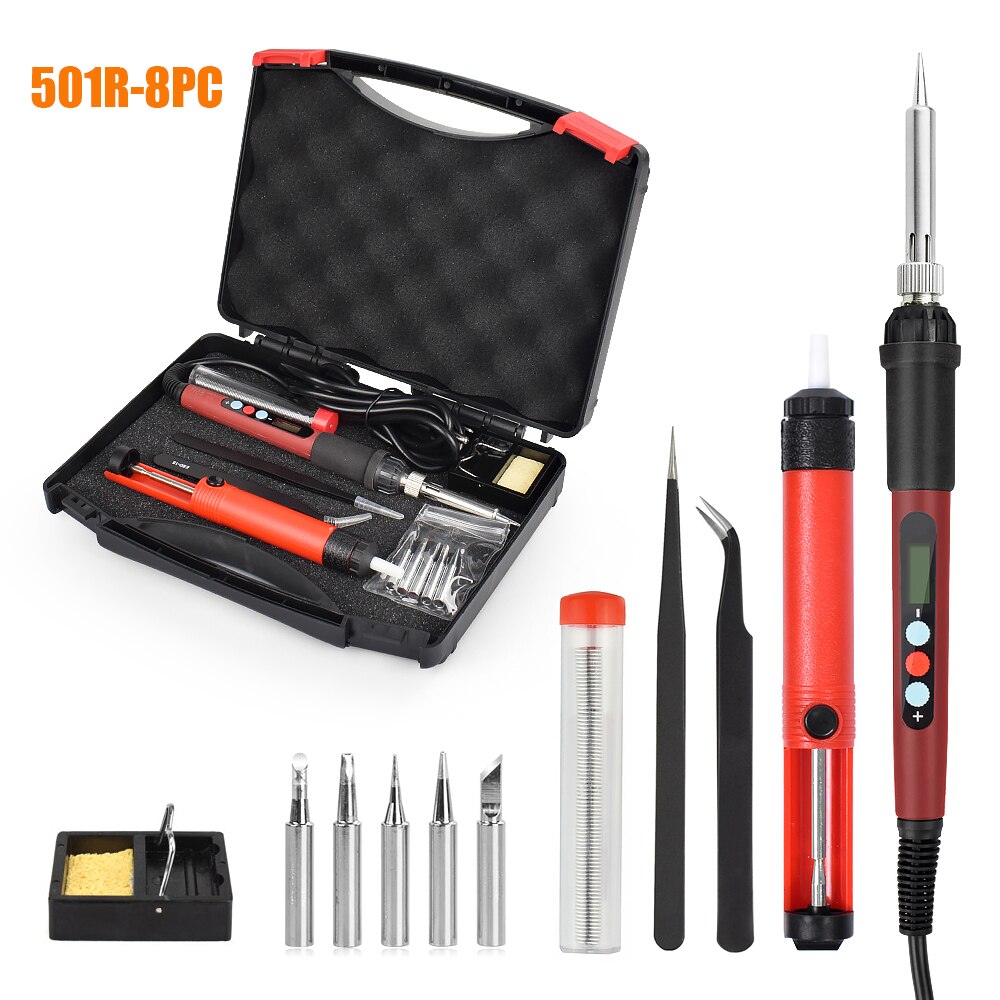 NEWACALOX LCD Soldering Iron Kit 60W Adjustable Te... – Vicedeal