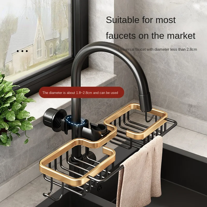 Kjøkkenplass aluminium vask avløpsstativ svamp opp... – Grandado