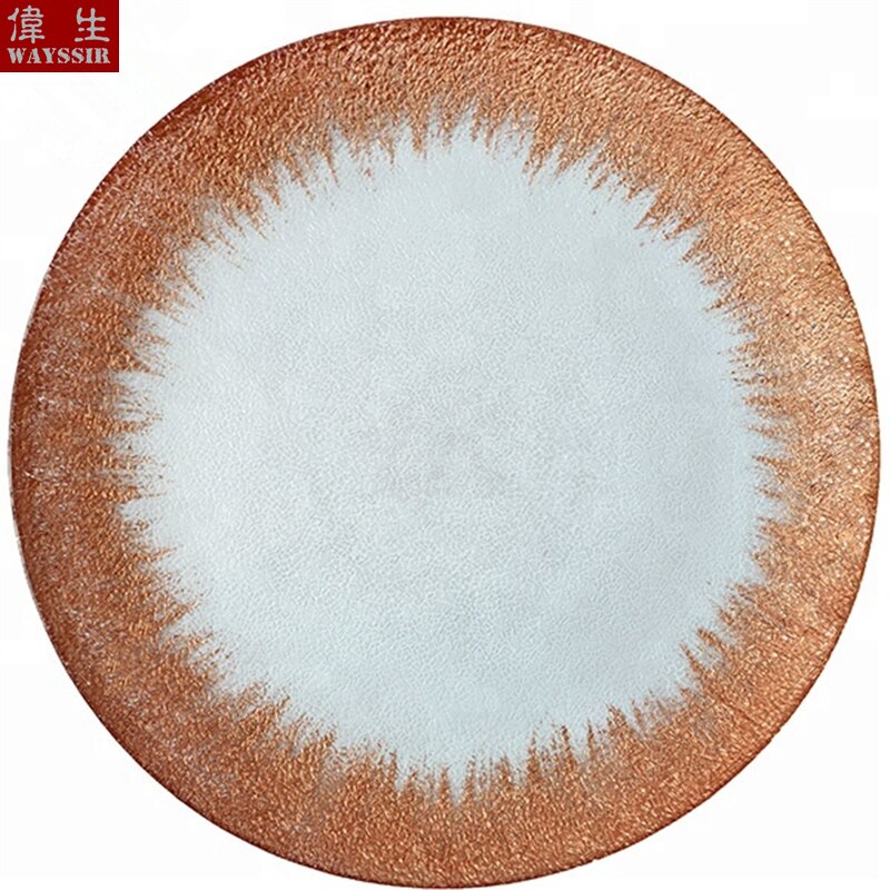 Dia33 cm Round Shaped Silver Gold Decals Transpare... – Grandado