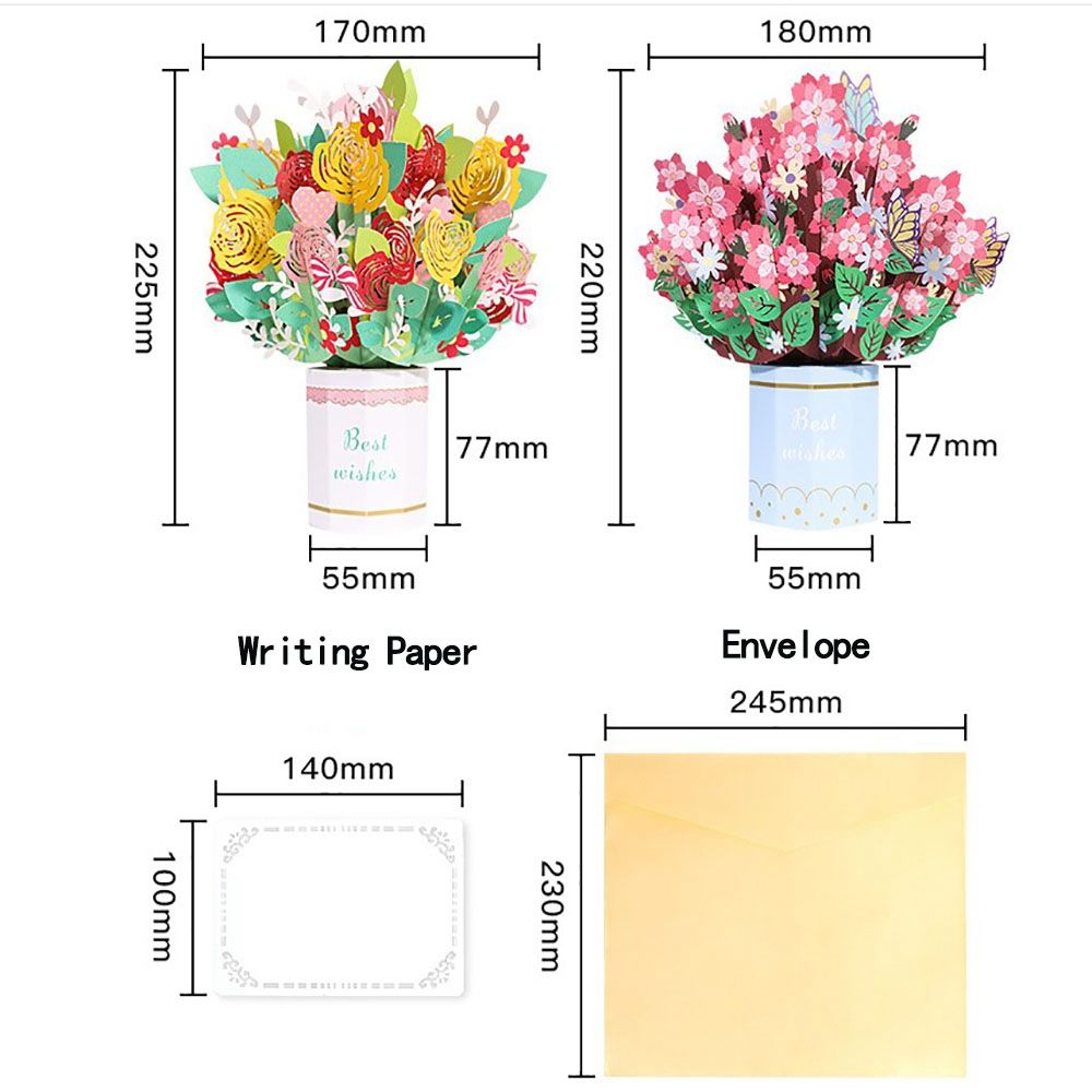 3D Pop Up Greeting Cards Cut Post Beautiful Flower... – Grandado