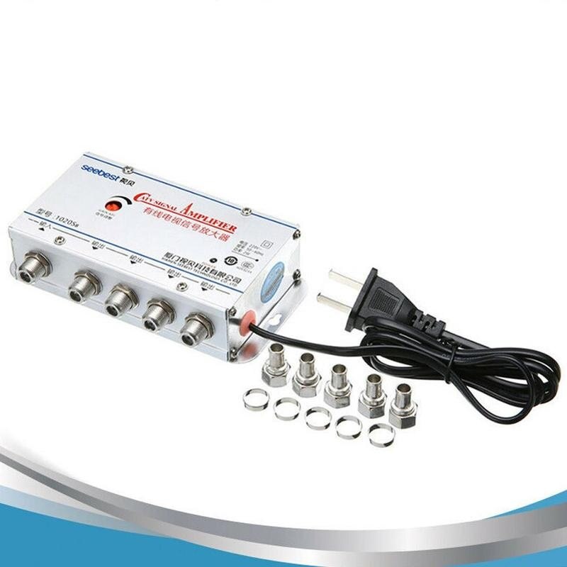 US Plug CATV Signal Amplifier 4 Way CATV VCR TV An... – Grandado