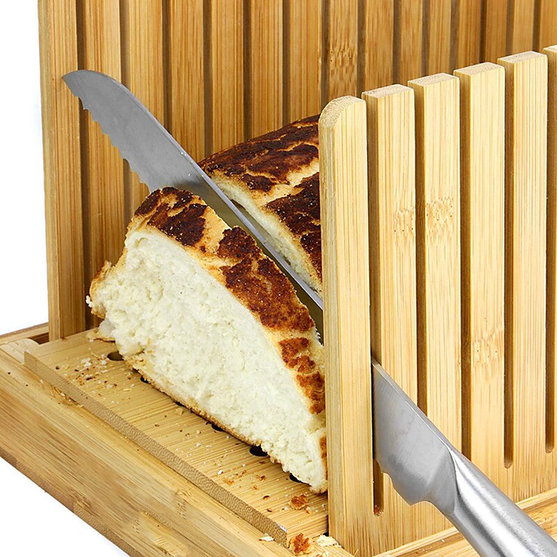 Toast Bread Slicer Wooden Foldable Loaf Cutter Rac... – Grandado