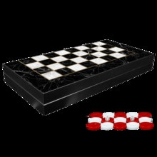 Black Marble Backgammon Chess Set Checkers Draught... – Vicedeal