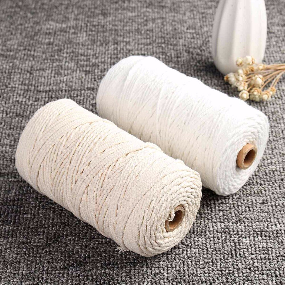 DIY Durable 200m White Cotton Cord Natural Beige T... – Grandado