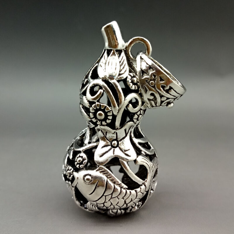 Collectable Tibet Silver Hand Carved Fish Pattern ... – Vicedeal