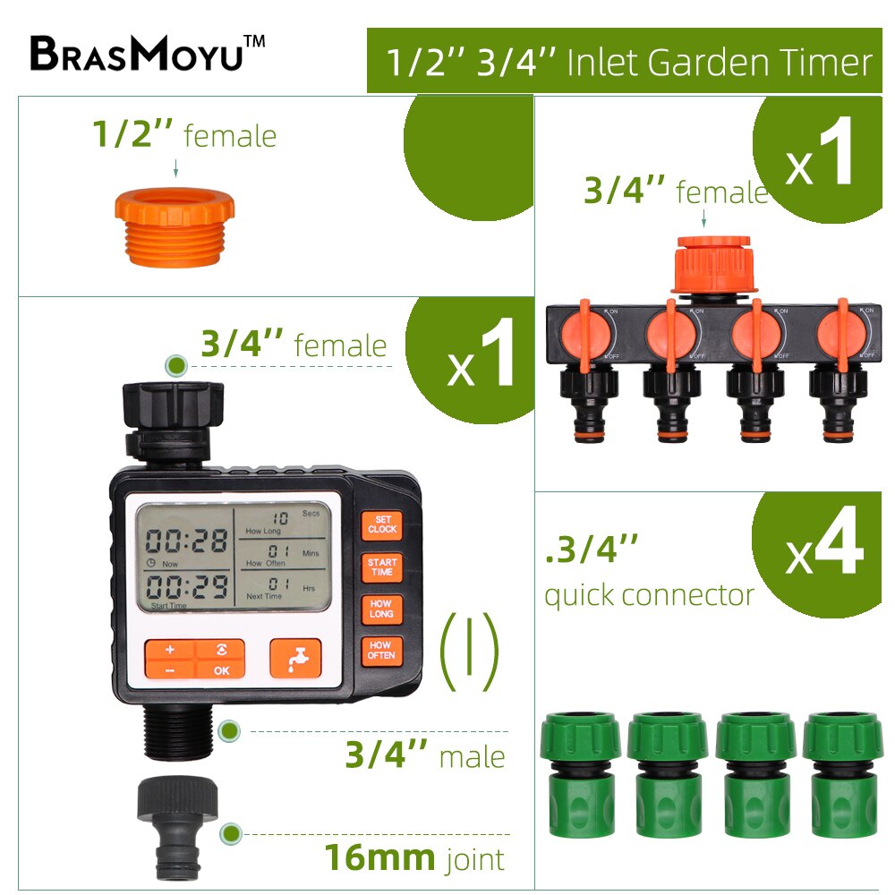 BRASMOYU Electronic Sprinkler Timer Gardens Hose O... – Grandado