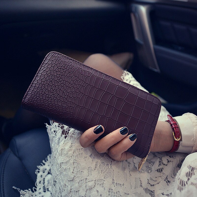 Women's Long Wallet Large Capacity Crocodile PU Le... – Vicedeal
