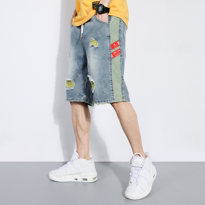 Hole Short Jeans Men Casual Streetwear Mid Waist C... – Grandado
