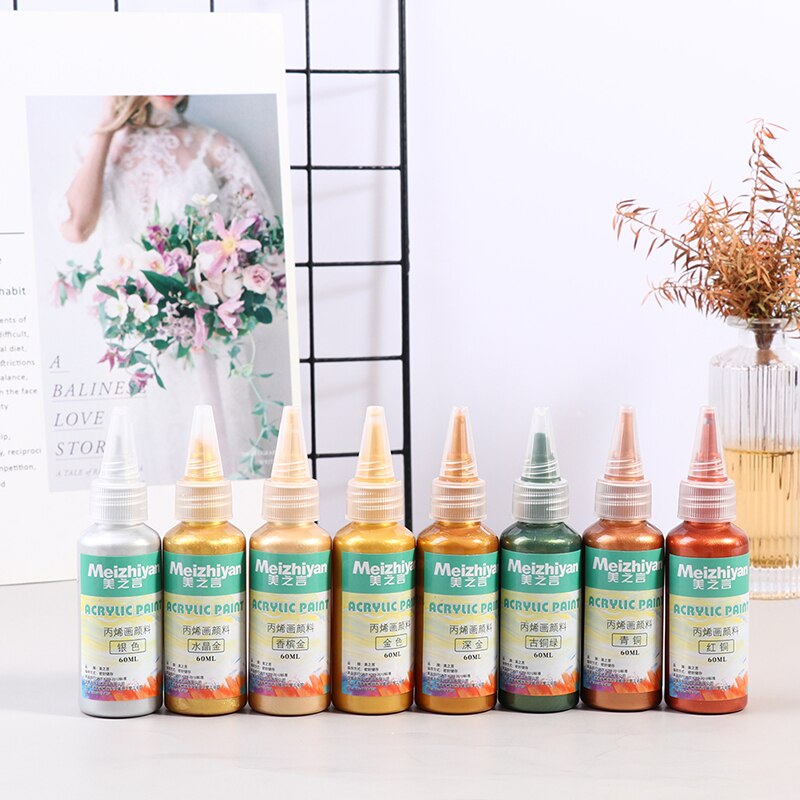 60ml Acrylic Paint Metallic Resin Pigments Gold Si... – Vicedeal