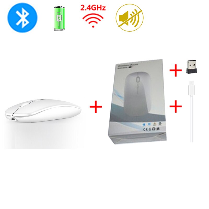 Silent Dual Mode Wireless Mouse Bluetooth 5.0 Wire... – Grandado