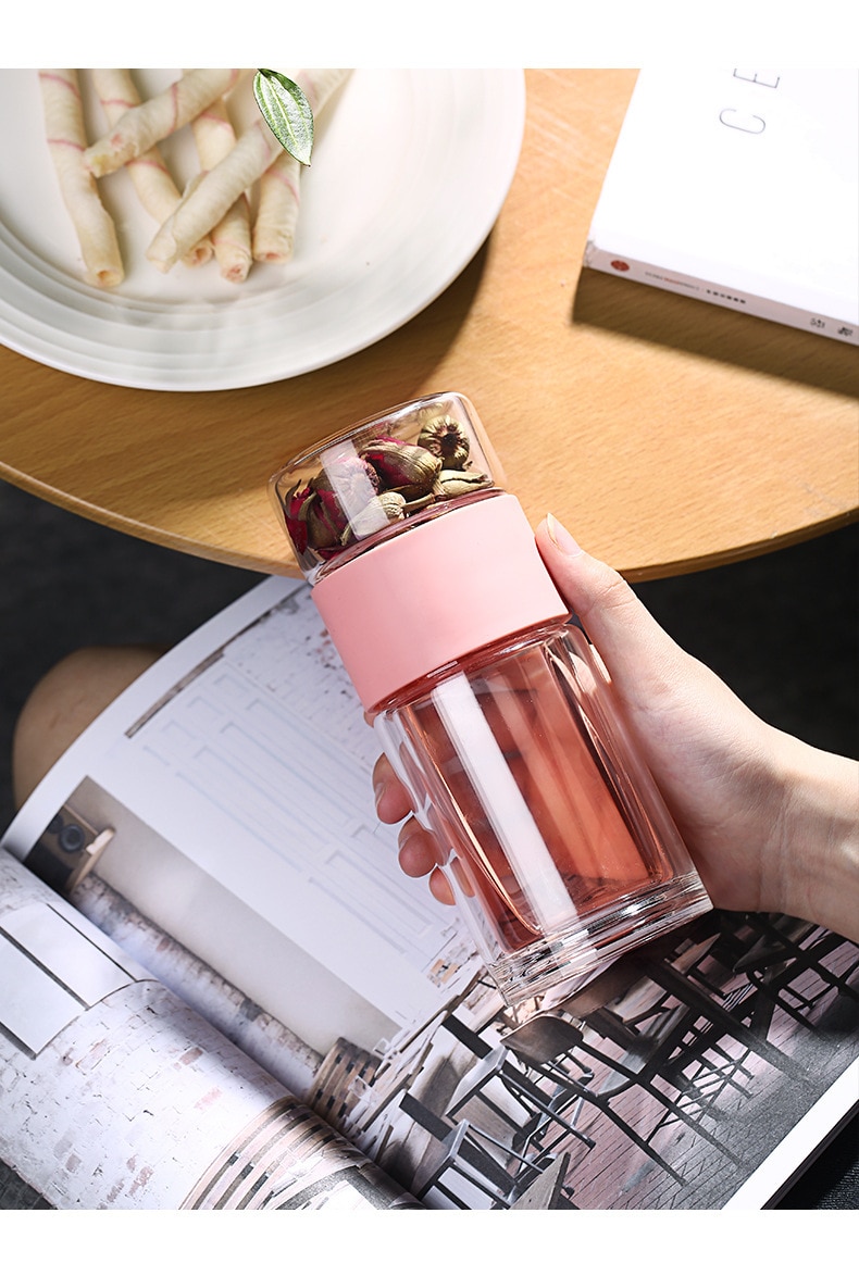Double-layer portable tea and water separation cup... – Grandado