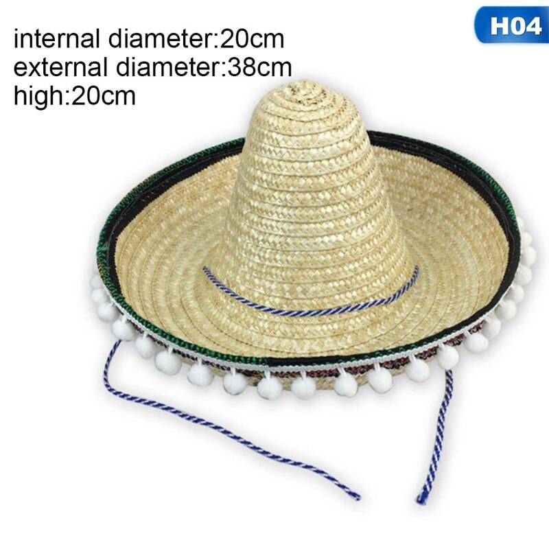 Natural Men Straw Mexican Sombrero Hat Women Color... – Grandado