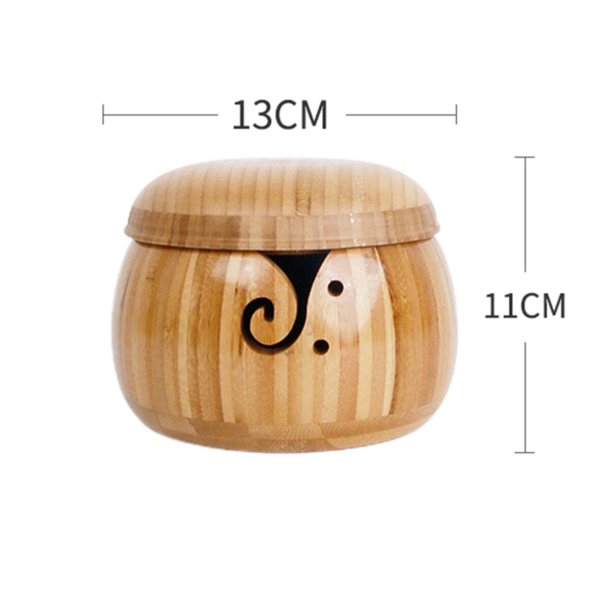 Handcrafted Round Woolen Yarn Ball Container Natur... – Grandado