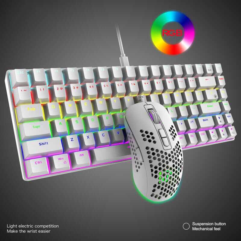 Wired RGB Backlit Gaming Keyboard and Mouse Mechan... – Grandado