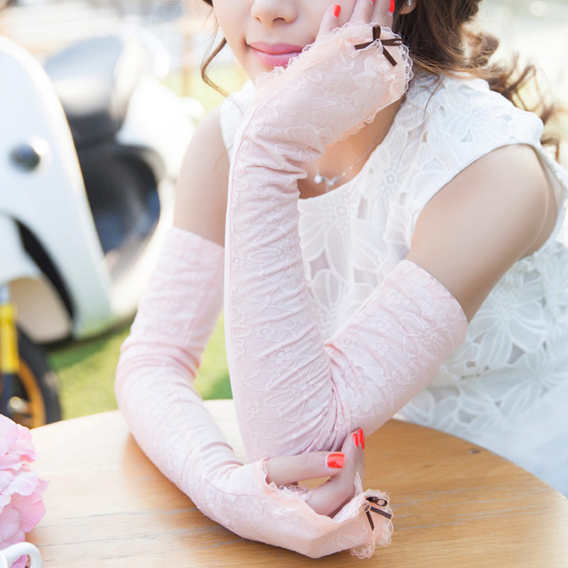 Summer Women Long Lace Fingerless Gloves Girls Sun... – Grandado