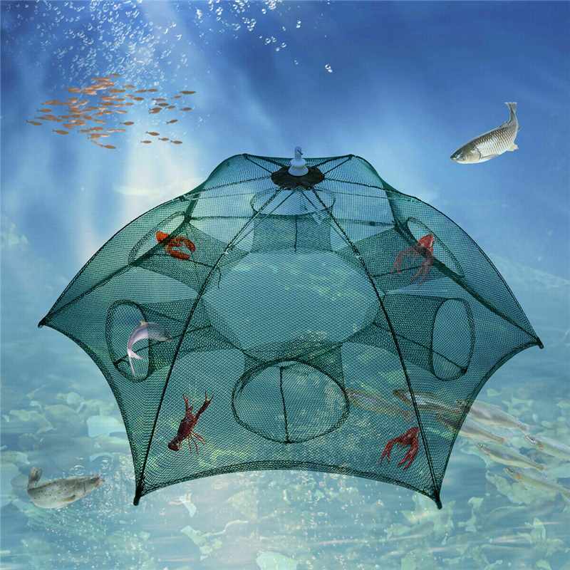6 Holes Automatic Fishing Net Shrimp Cage Nylon Fo... – Grandado