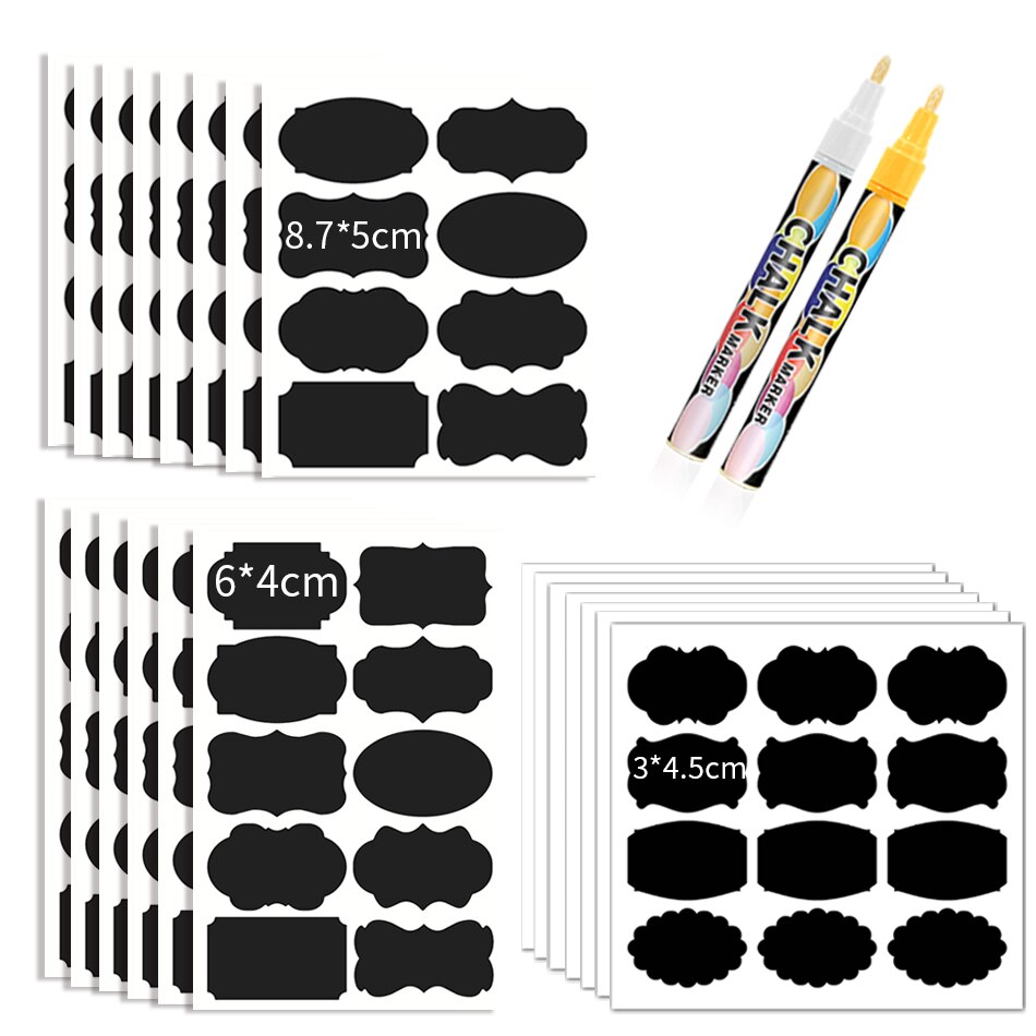 208Pcs Blackboard Label Stickers Met Marker Pen Wa... – Vicedeal
