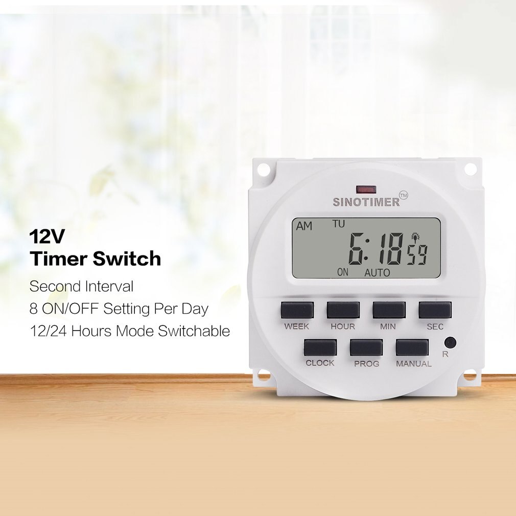 SINOTIMER 12V semanal 7 días interruptor de tiempo... – Grandado