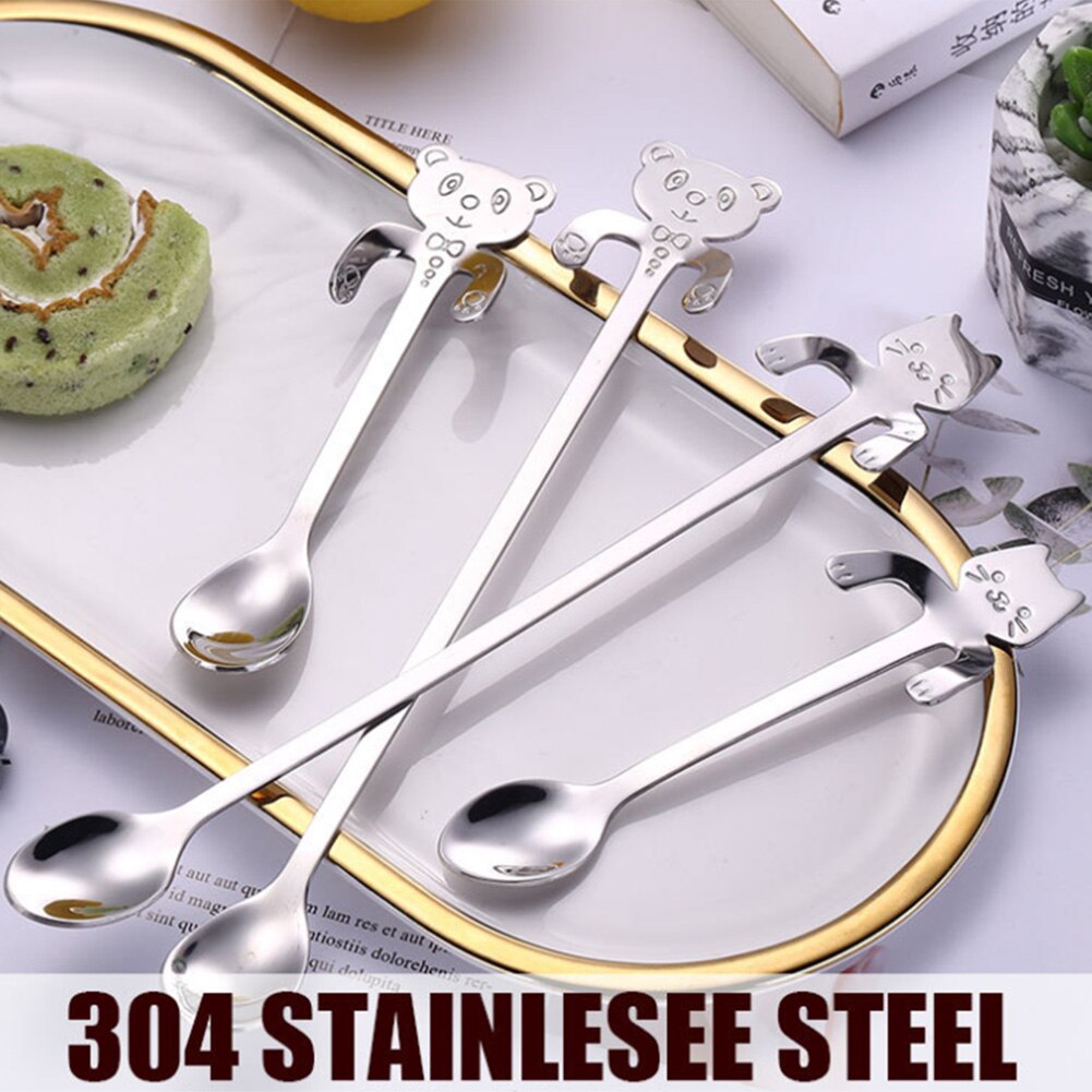 Cartoon Coffee Spoon Cute Cat 304 Stainless Steel ... – Grandado