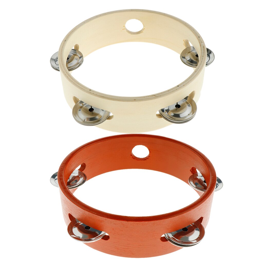 Baby Instruments Wood Mini Tambourine Hand Drum For Toddlers Kids 6inch ...