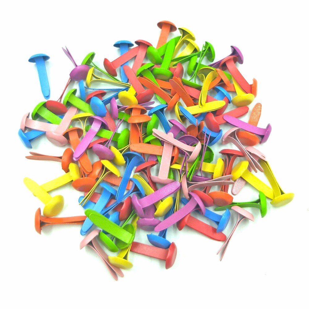 100Pcs 16x8mm Mixed Color Metal Round Brads Scrapb... – Vicedeal