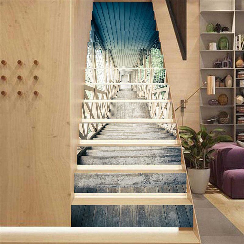 Pvc Behang Effen Houten Ladder Eenvoudige 13 Stuks... – Grandado