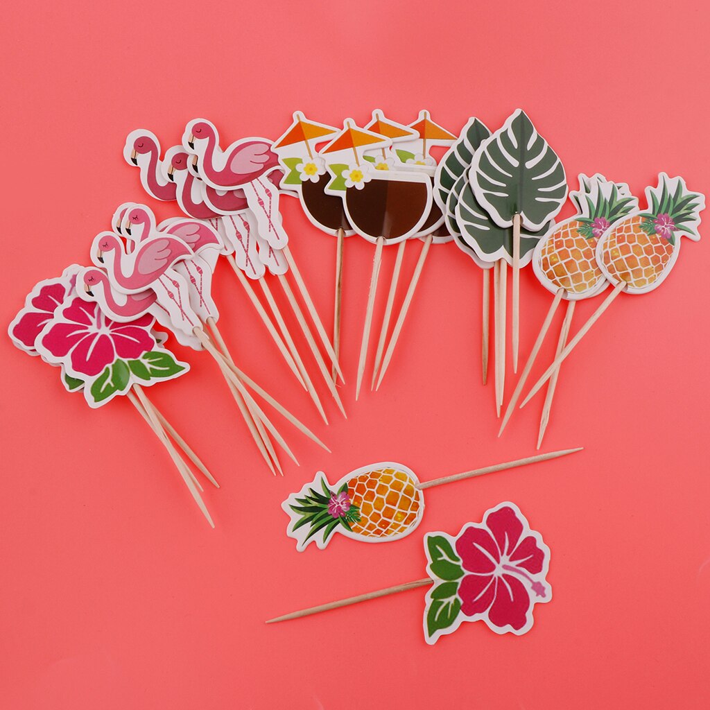 24Pieces Hawaiian Cupcake Toppers Wedding Decorati... – Grandado