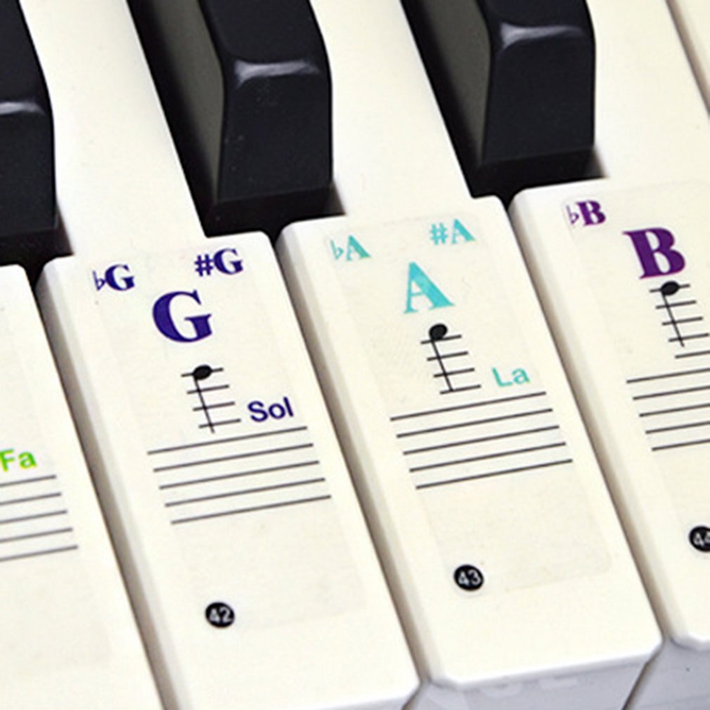 1 Set Piano Keyboard Stickers Stickers Of Stave No... – Grandado