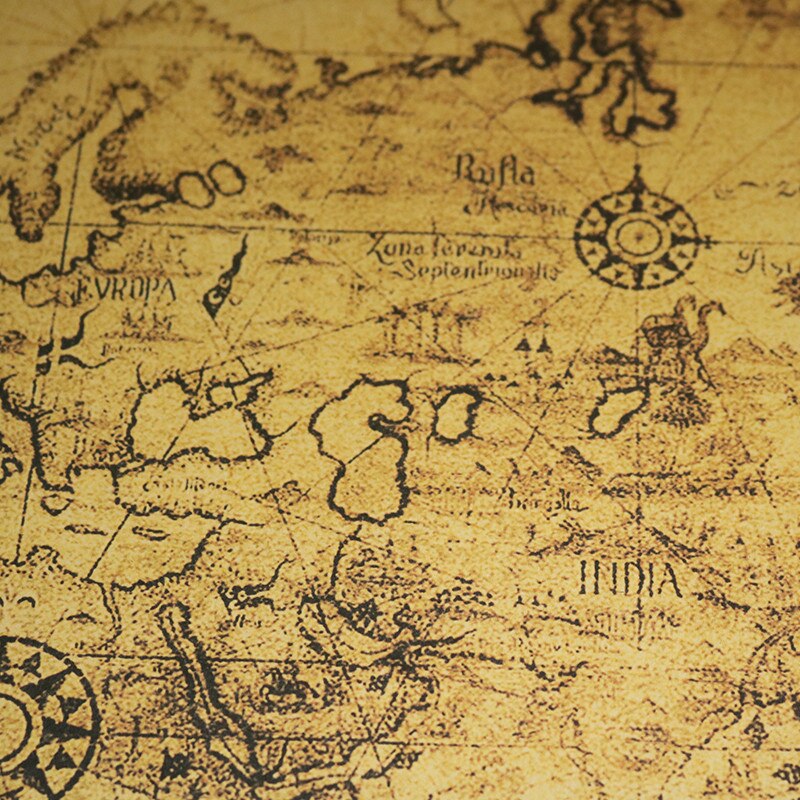 Vintage Map 2 pcs Poster Kraft paper 72.5*51.5cm S... – Grandado