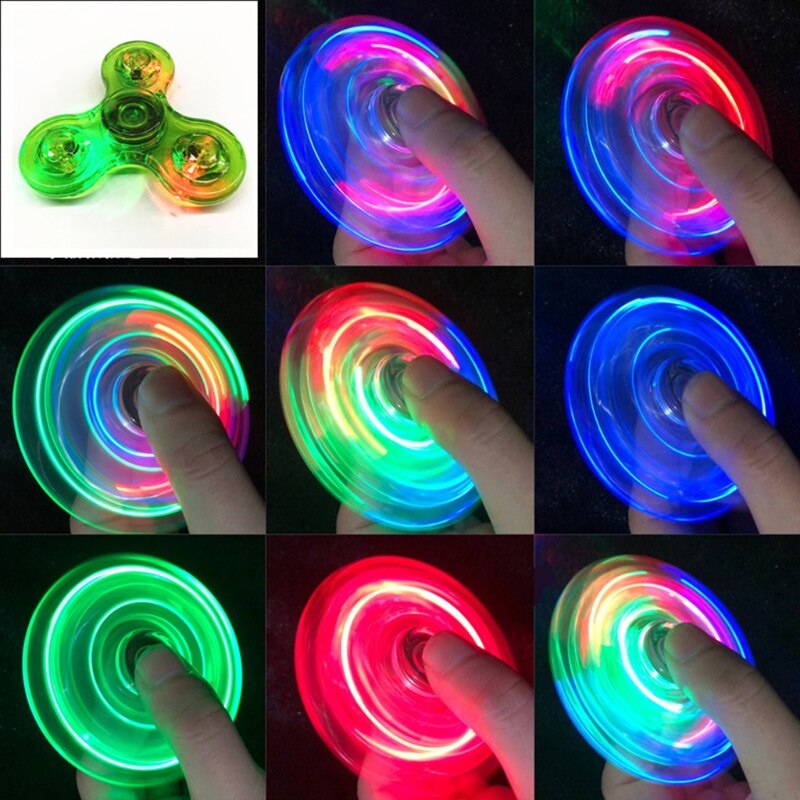 Transparent LED Light Fidget Spinner Hand Top Spin... – Grandado