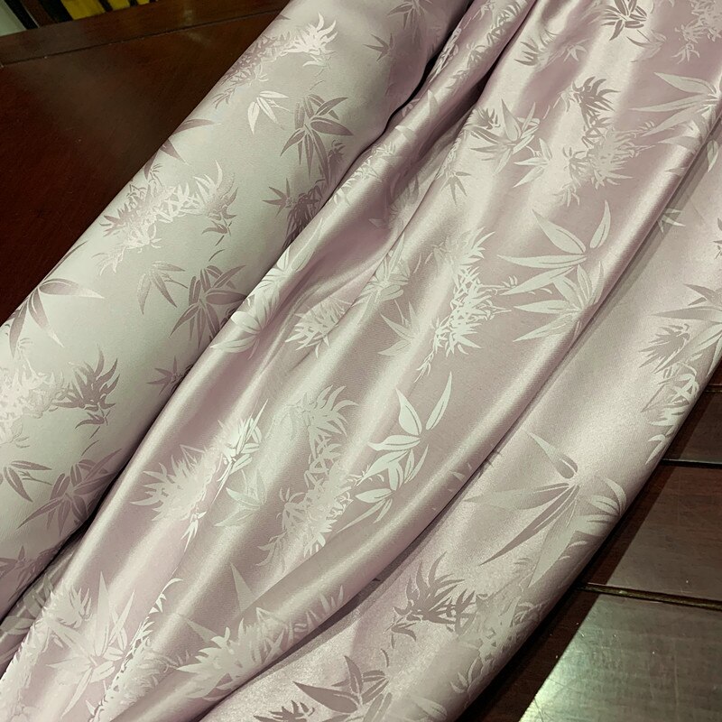 Silk clothing light purple Jacquard satin smooth h... – Vicedeal