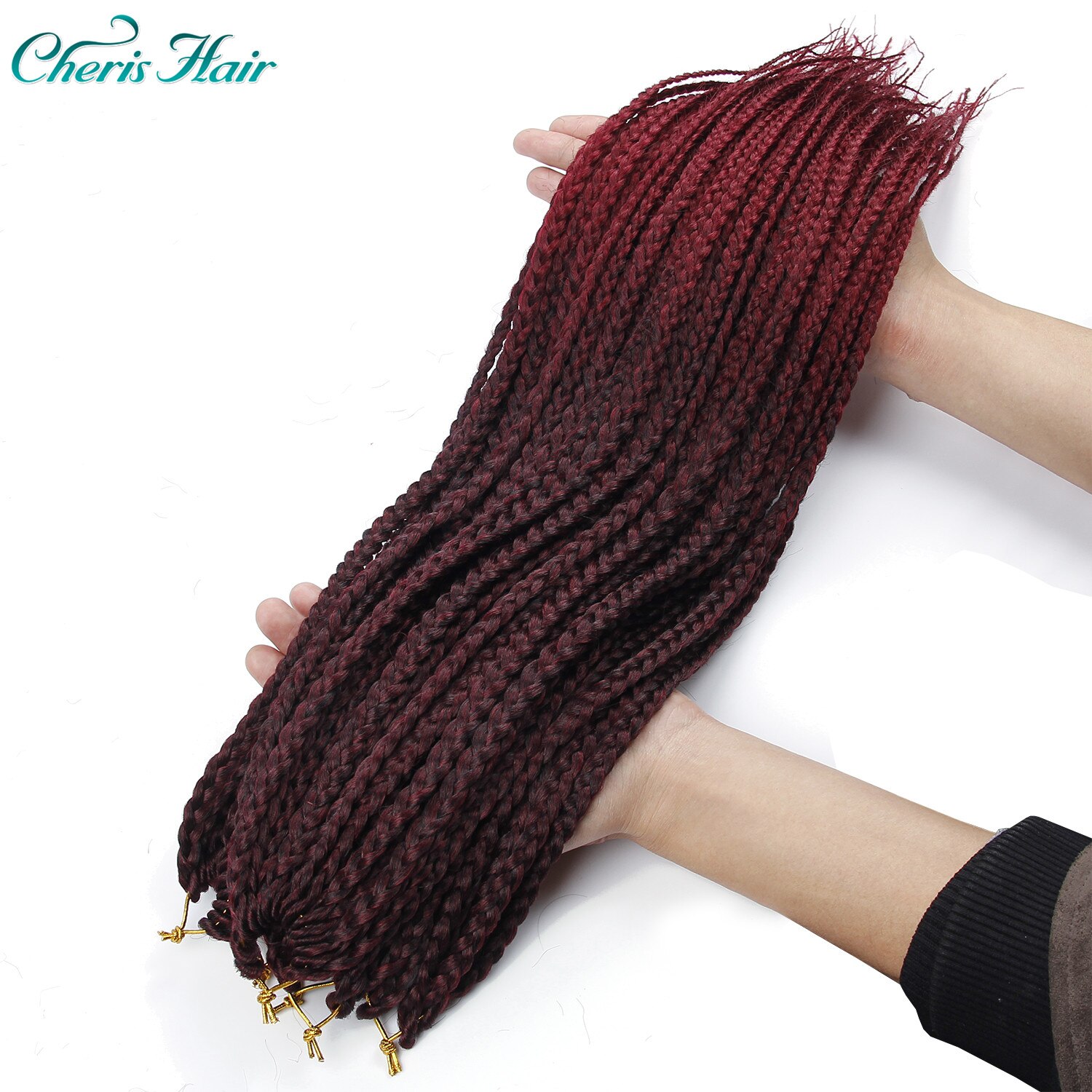 Crochet hair 22 inch box braids 15 Roots/pack Ombr... – Vicedeal
