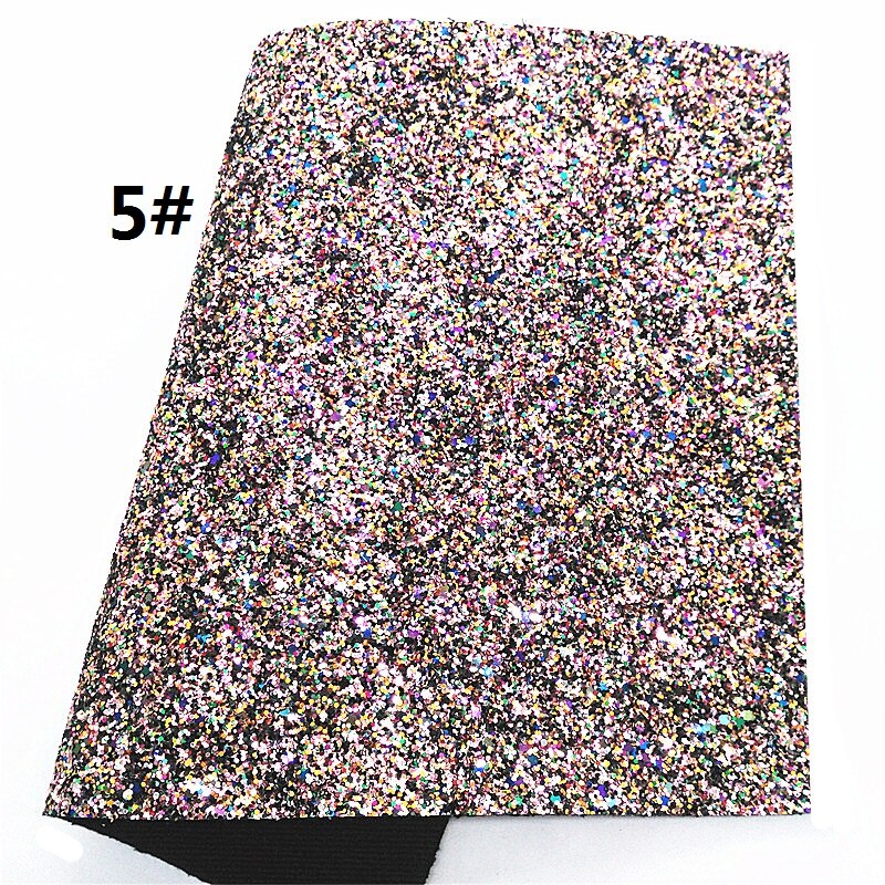 Mixed Colors Chunky Glitter Leather Faux Fabric Vi... – Vicedeal