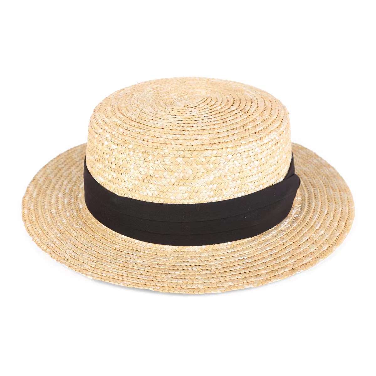 men boater hat natural wheat straw top hat flat ha... – Grandado