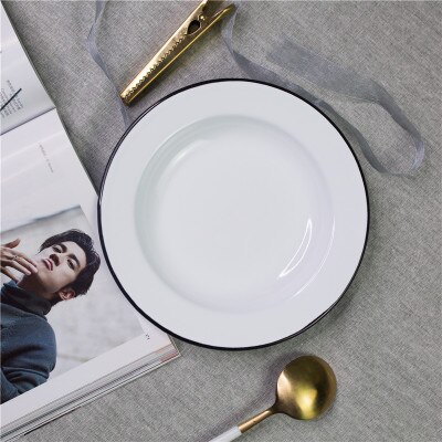 Japanese-style home breakfast plate 20 cm enamel d... – Grandado
