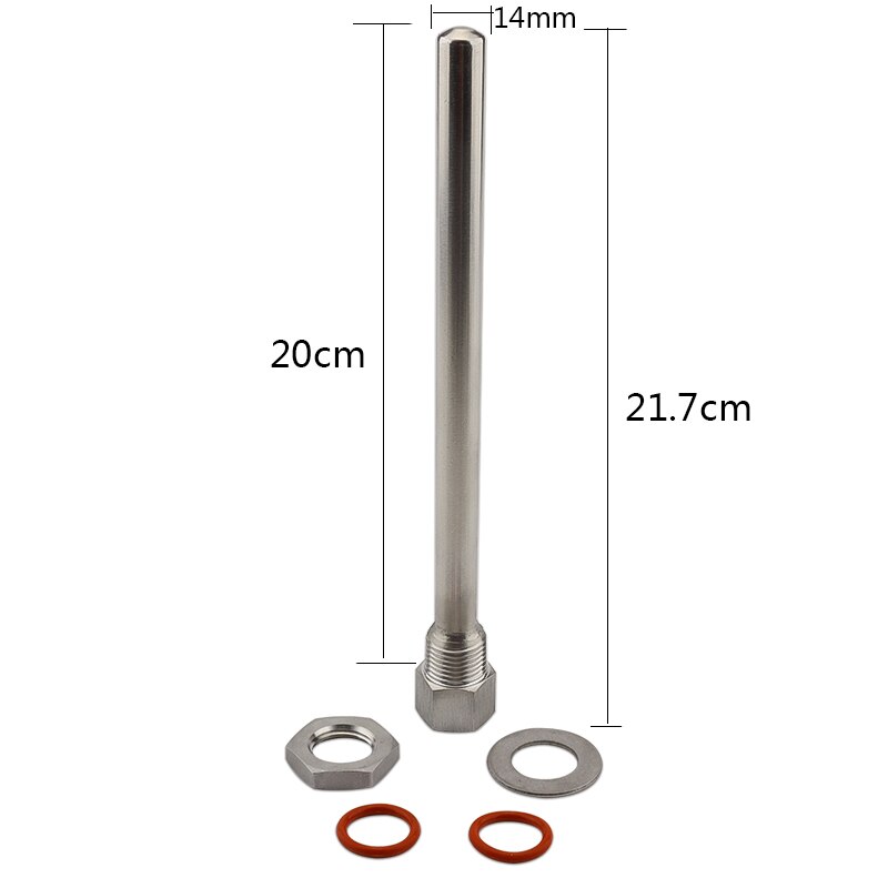 Weldless Dial Thermometer Thermowell 20mm L 1/2&qu... – Grandado