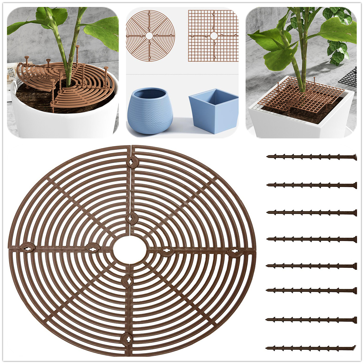 Square/round Flower Pot Grid Soil Protection Mesh ... – Vicedeal