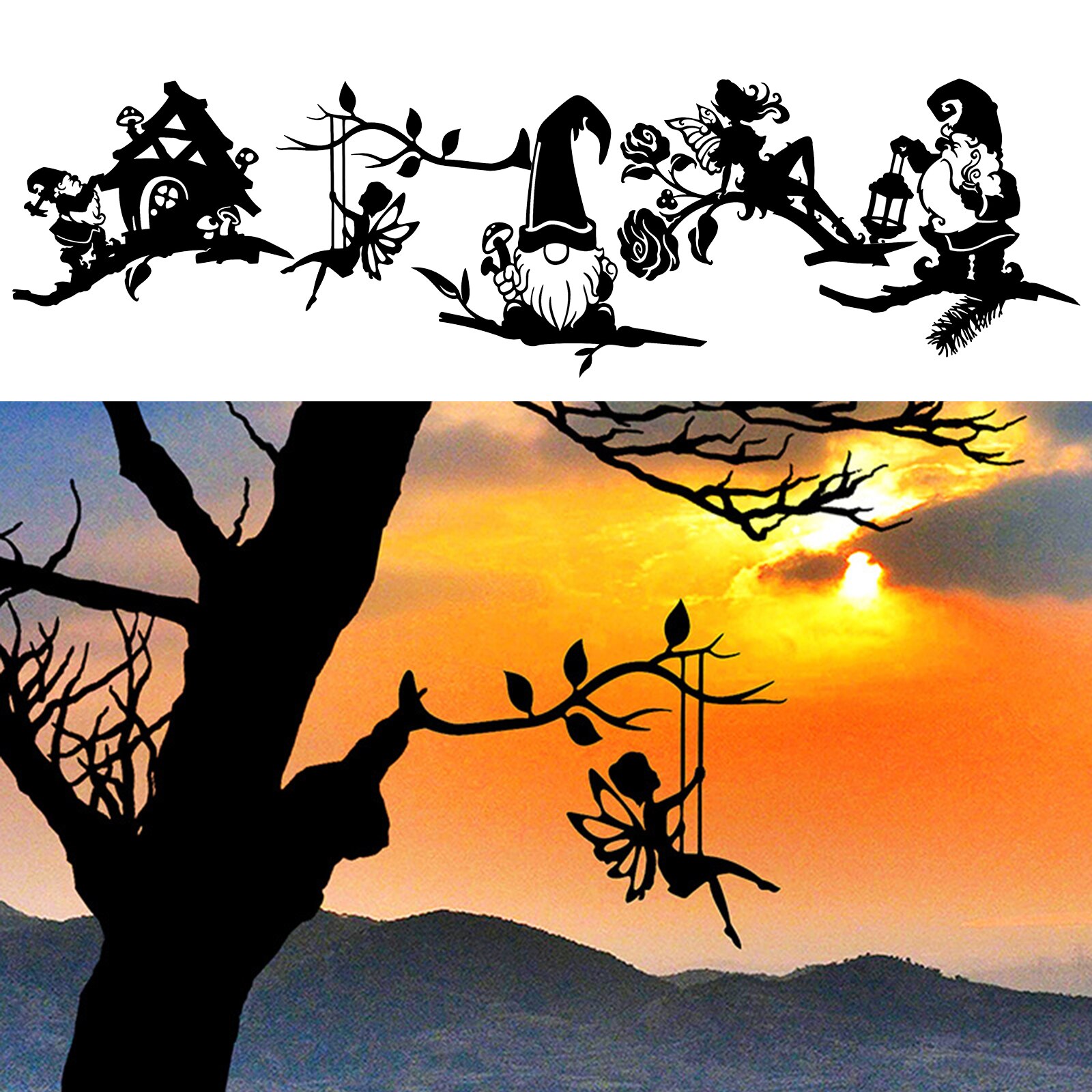 Metal Garden Tree Branch Cute Standing Art Silhoue... – Vicedeal