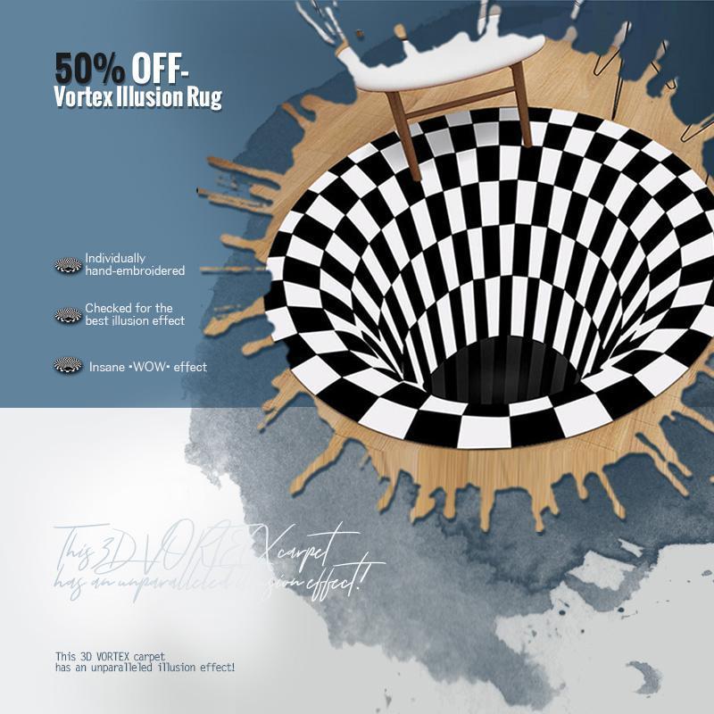 Vortex Illusion Rug 3D Vortex Carpet Living Room D... – Grandado
