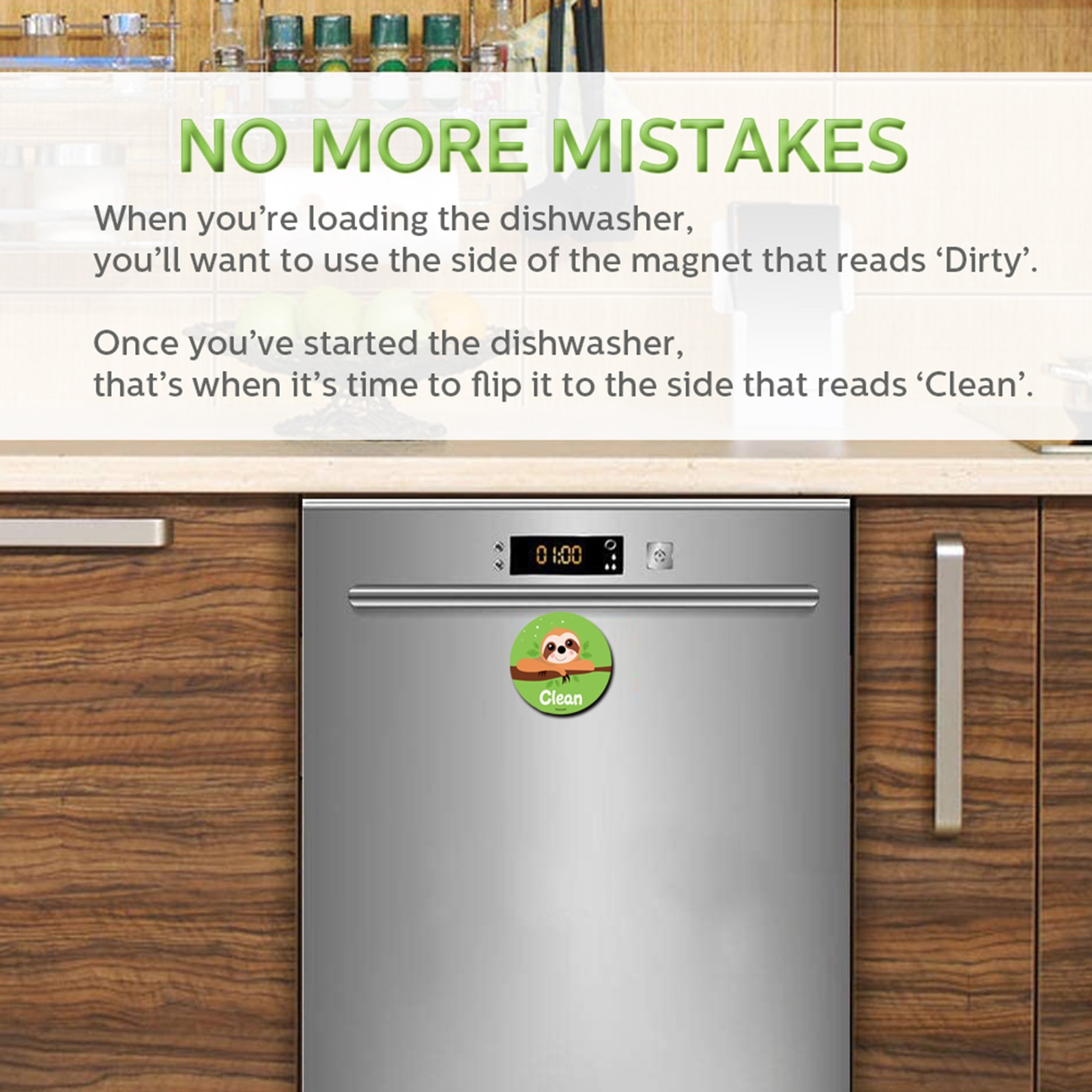 Dishwasher Magnetic Clean Dirty Sign Synthetic Res... – Grandado